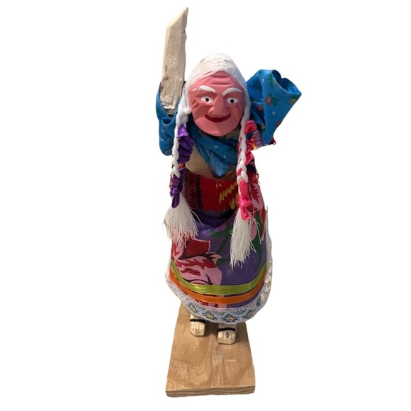 Handmade | Accents | Handmade Mexican Michoacan Elder Dance Wood Fabric ...